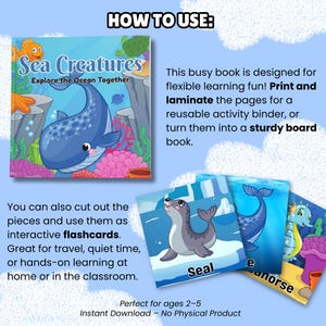 Sea Creatures Busy Board Book – Toddler Learning Book With Animal Names ...