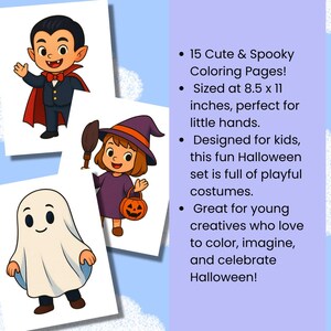 Halloween Kids Costume Coloring Book – Kids Halloween Characters & Cute ...