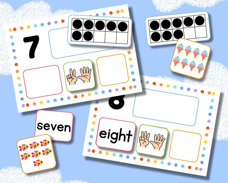 Number Matching Busy Book, Printable Matching Activity Preschool ...
