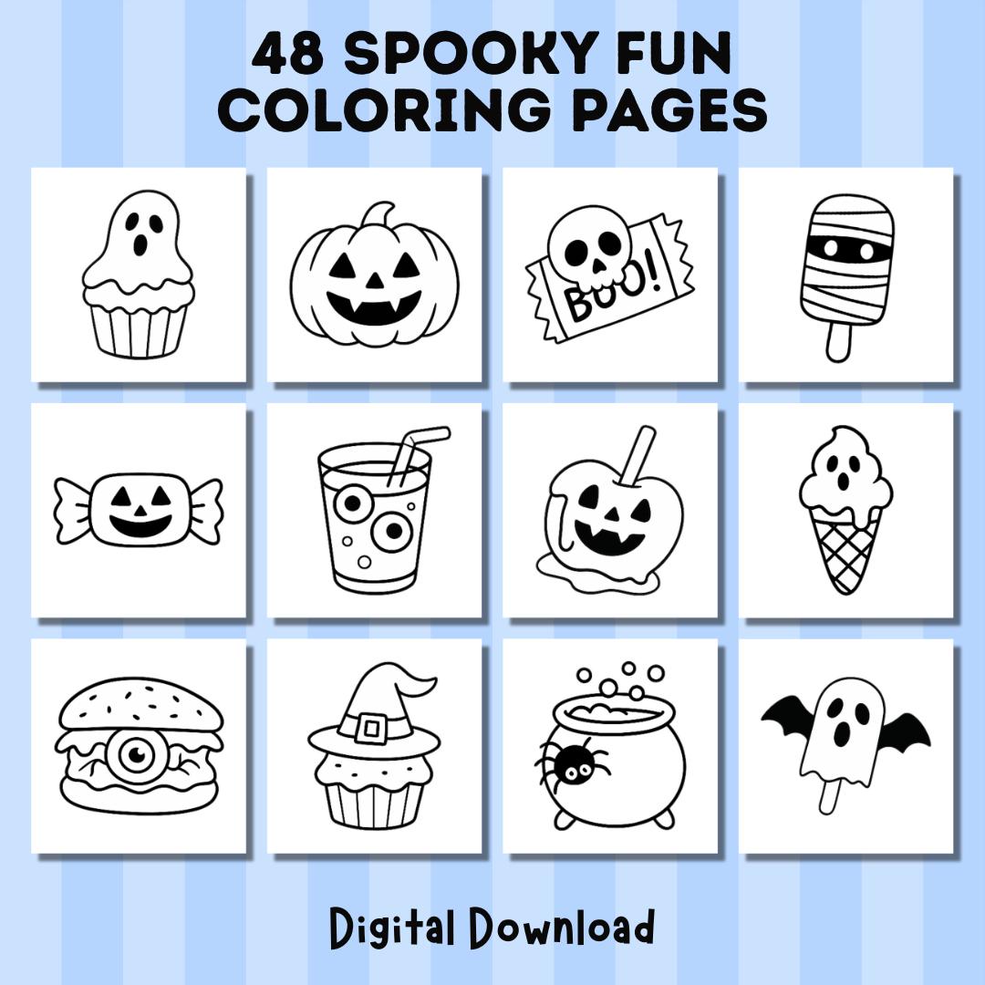 Spooky Fun Coloring Book – Simple Halloween Coloring Pages, Printable ...