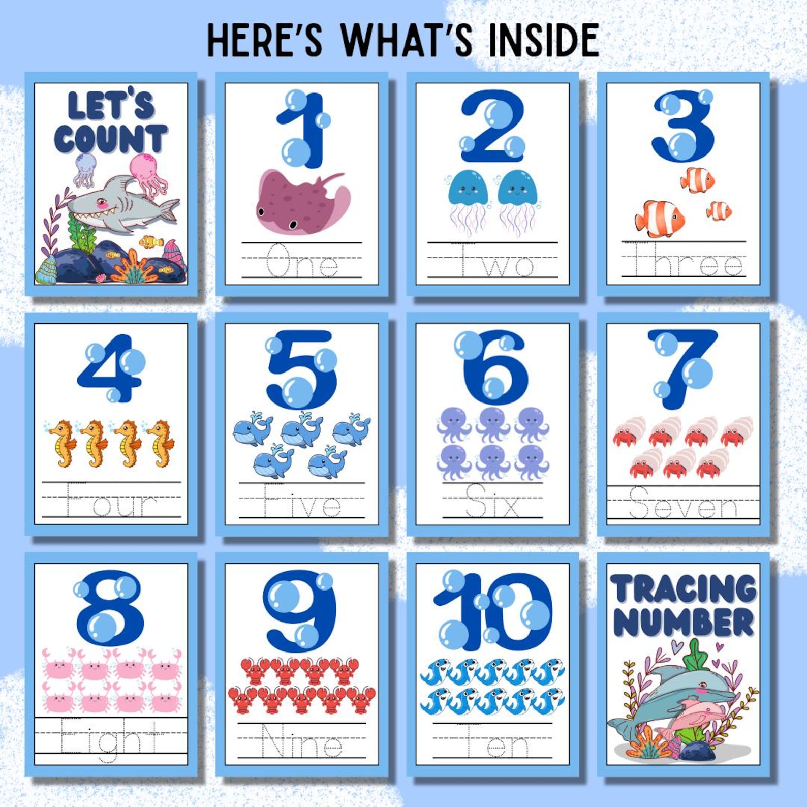 Learning Numbers Book – Printable Tracing, Counting and Coloring, Kids ...