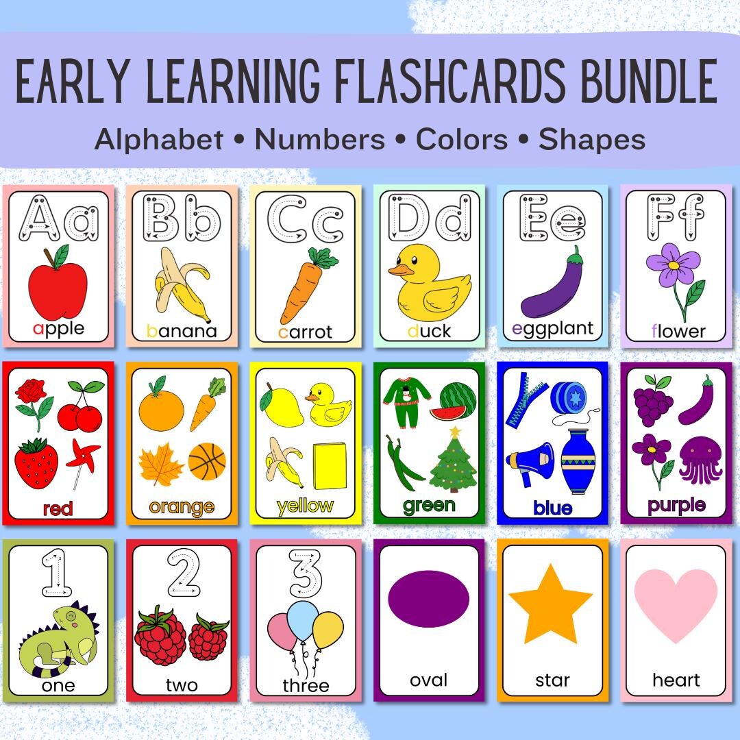 Preschool Flashcards Bundle | Alphabet Flashcards | Number Flashcards ...
