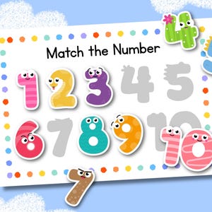 Number Matching Busy Book, Printable Matching Activity Preschool ...