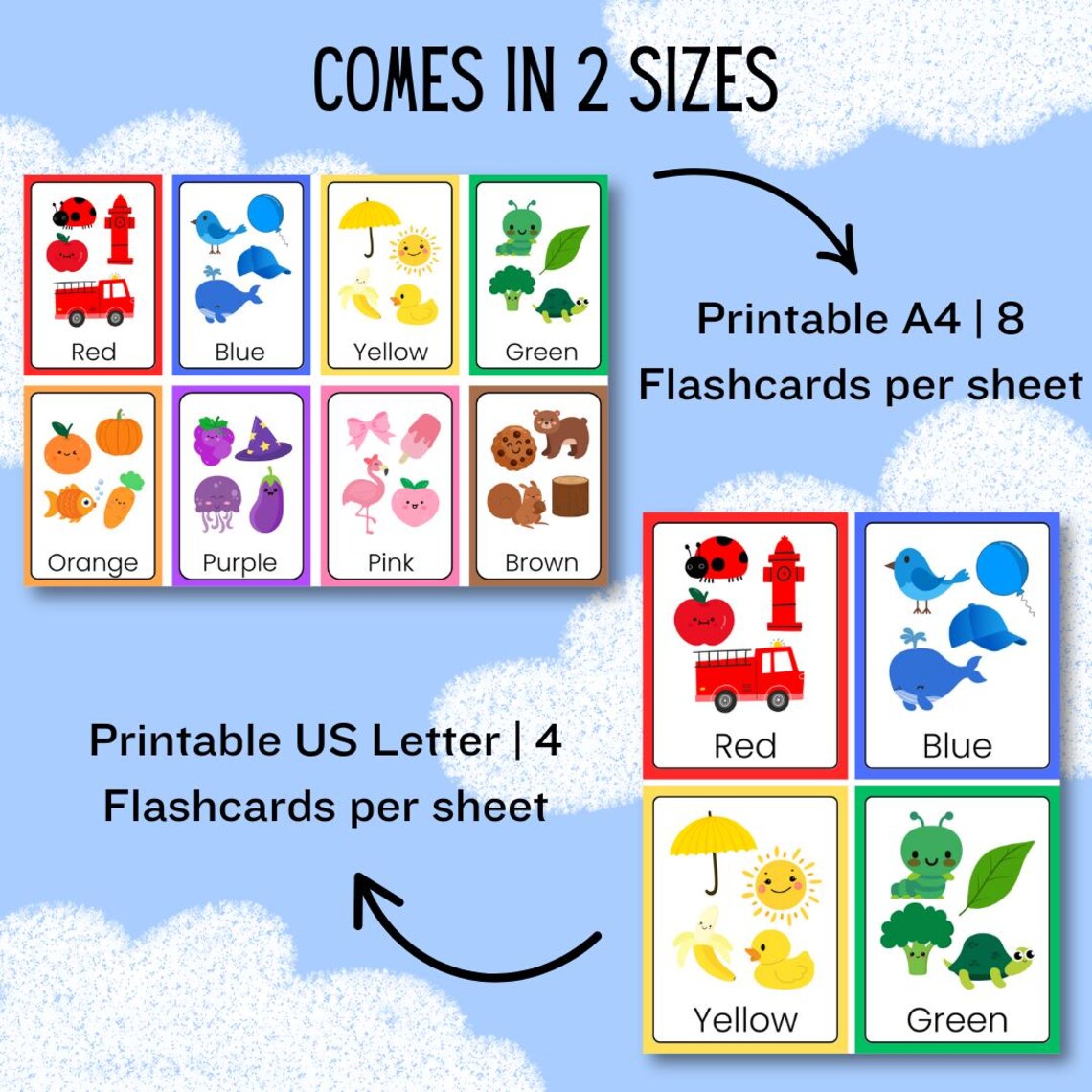Colors Flashcards for Kids – Printable Learning Cards, Preschool ...