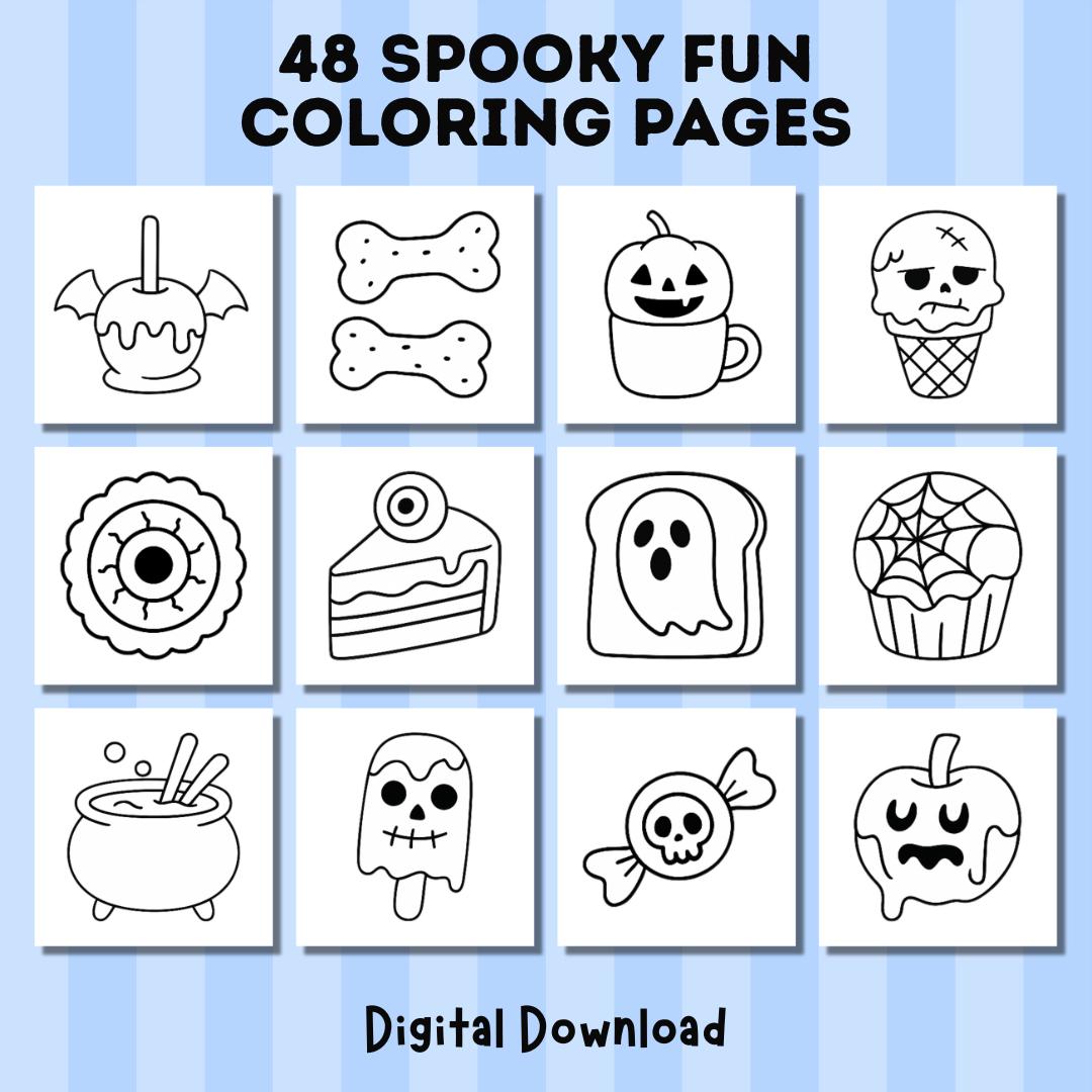 Spooky Fun Coloring Book – Simple Halloween Coloring Pages, Printable ...