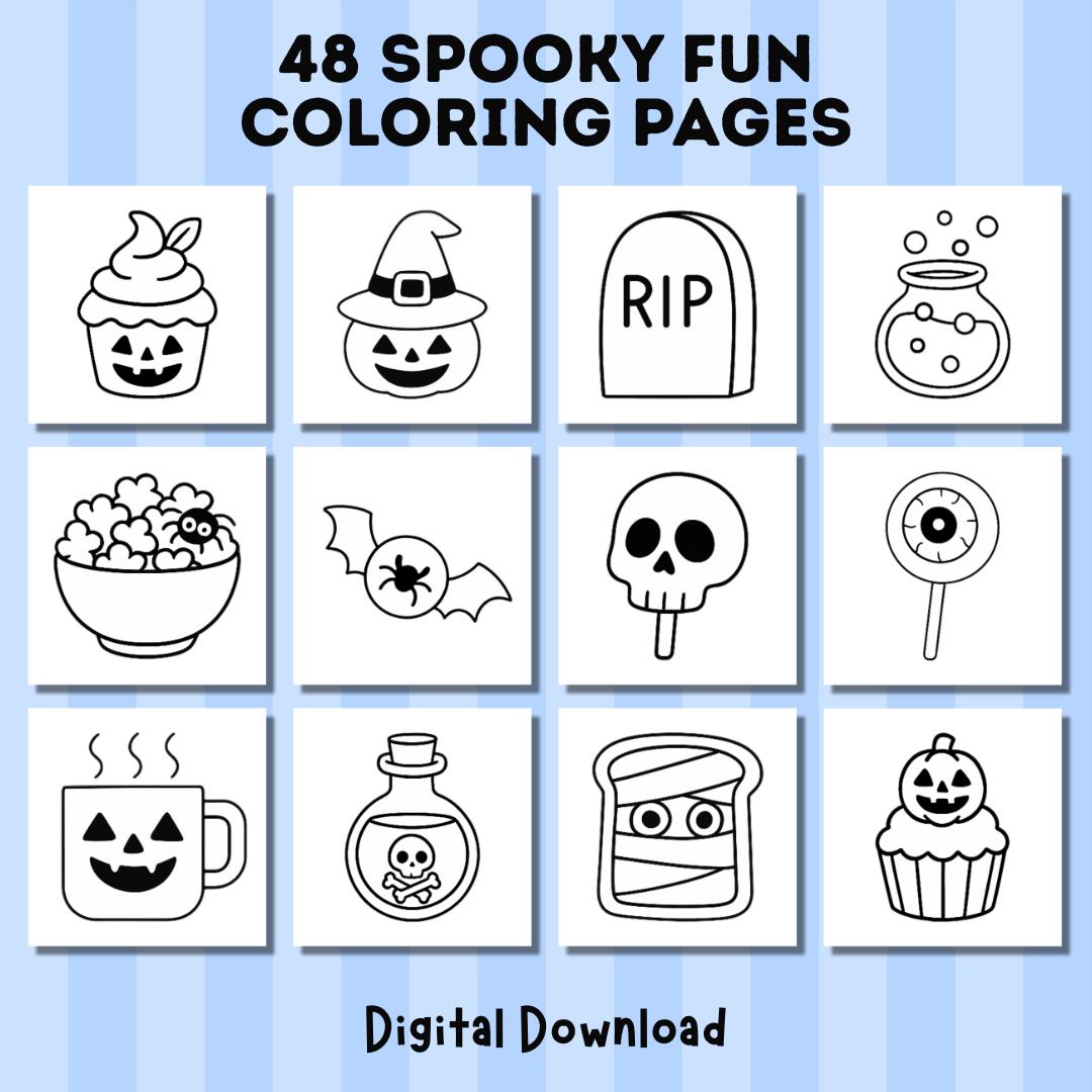Spooky Fun Coloring Book – Simple Halloween Coloring Pages, Printable ...