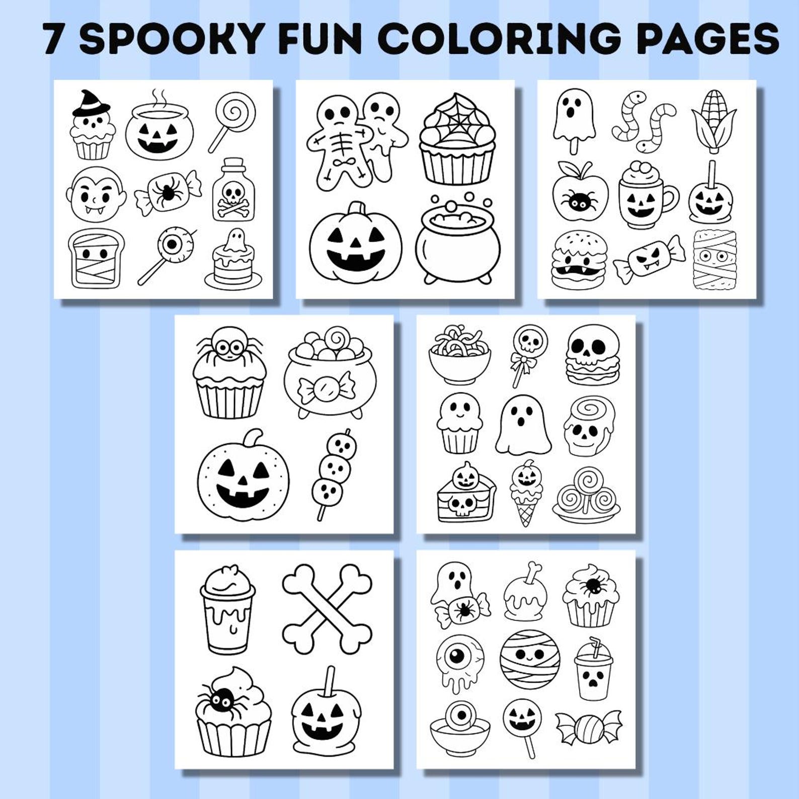 Spooky Fun Coloring Book – Simple Halloween Coloring Pages, Printable ...