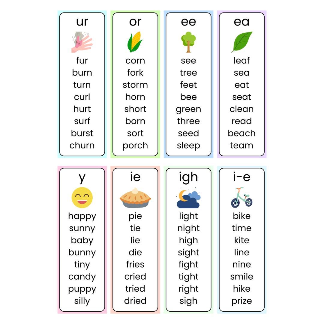 Phonics Flashcards, Vowel Teams, R-controlled, Diphthongs, Long & Short ...