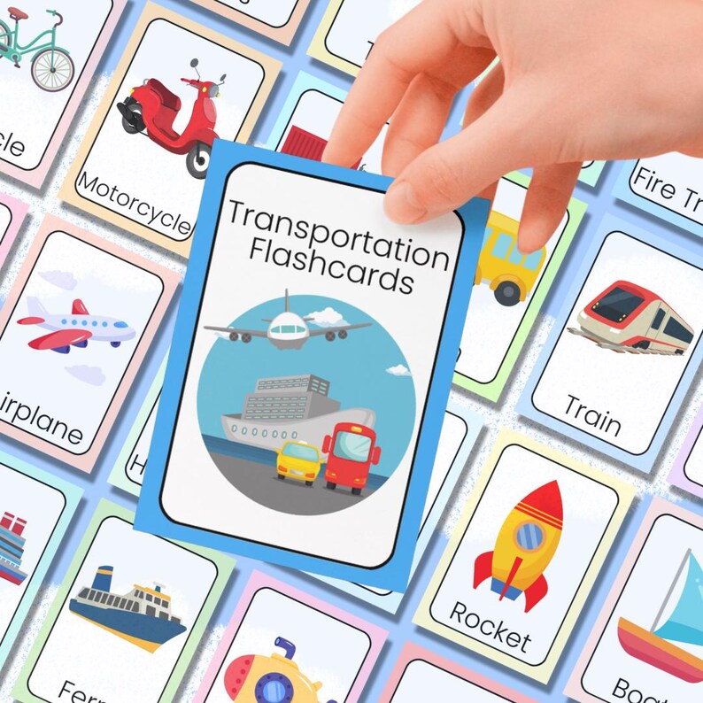Transportation Flashcards: Vehicle Learning for Toddlers – Printable ...
