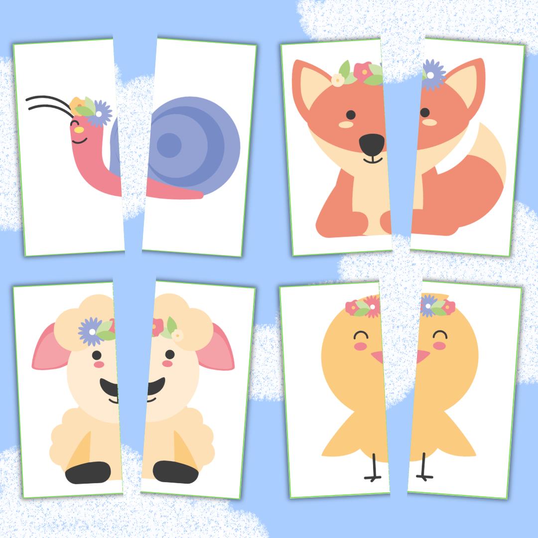 Spring Matching Game, Spring Printable Games, Spring Puzzles for Kids ...