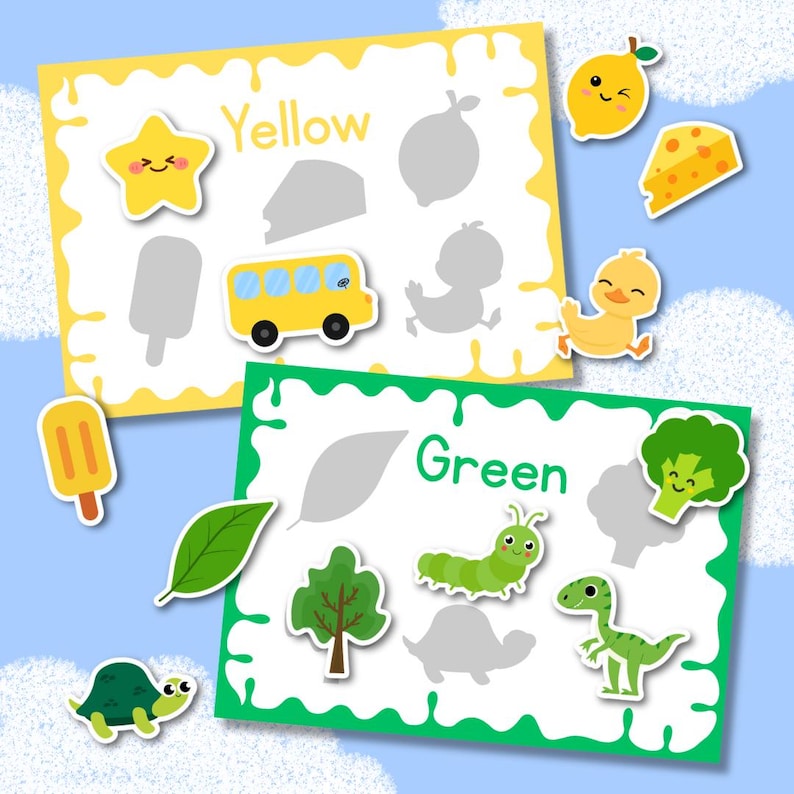 Color Matching Busy Book, Printable Matching Activity Preschool ...