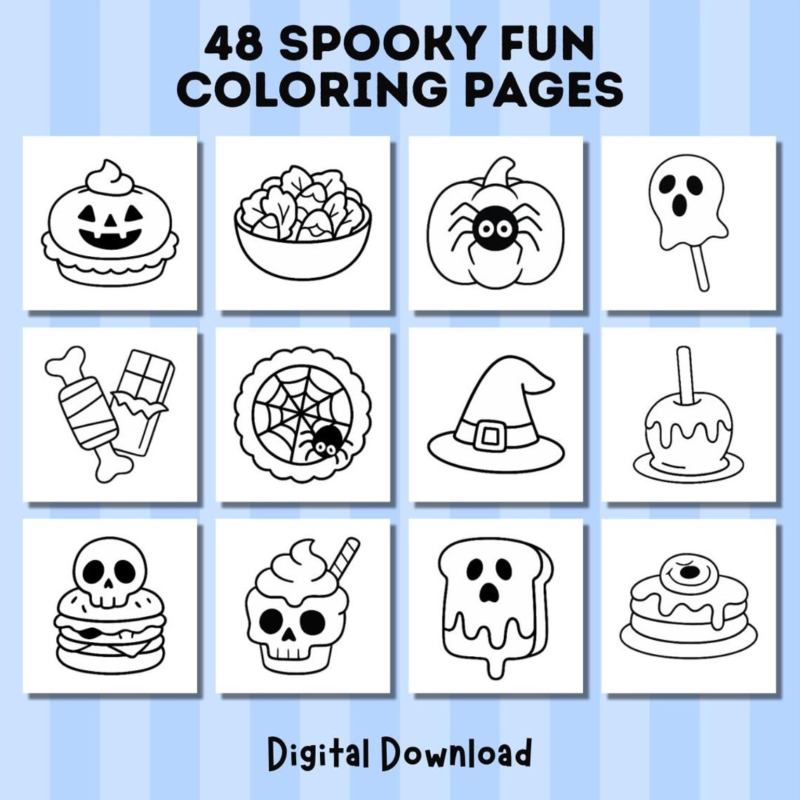 Spooky Fun Coloring Book – Simple Halloween Coloring Pages, Printable ...