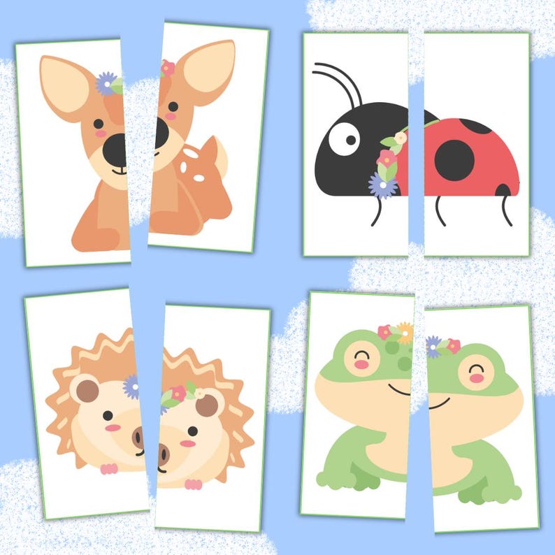 Spring Matching Game, Spring Printable Games, Spring Puzzles for Kids ...