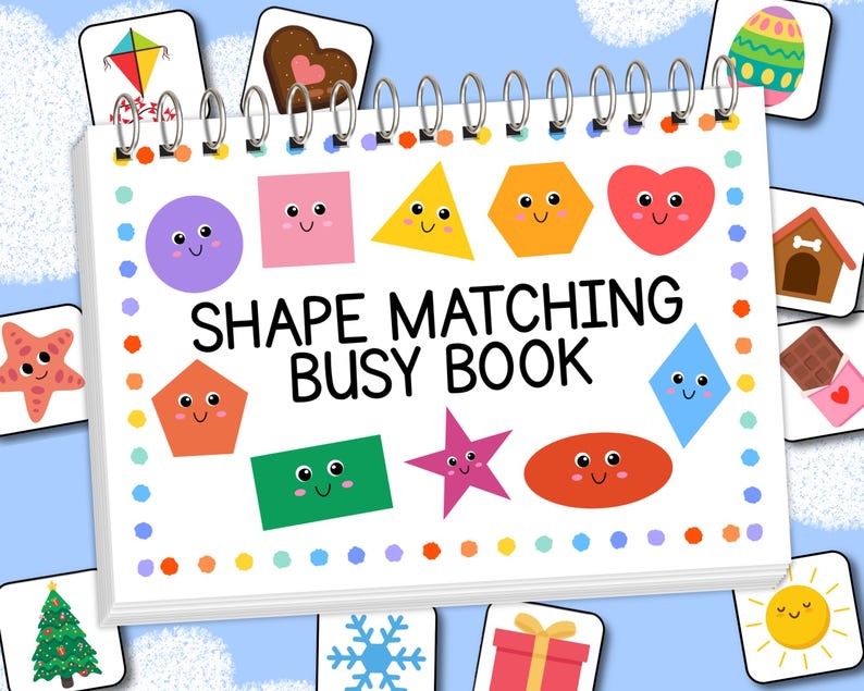 Shapes Matching Busy Book, Quiet Book for Kids, Preschool Learning ...