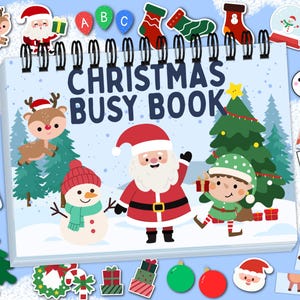 Christmas Busy Book Printable, Toddler Learning Binder, Preschool ...