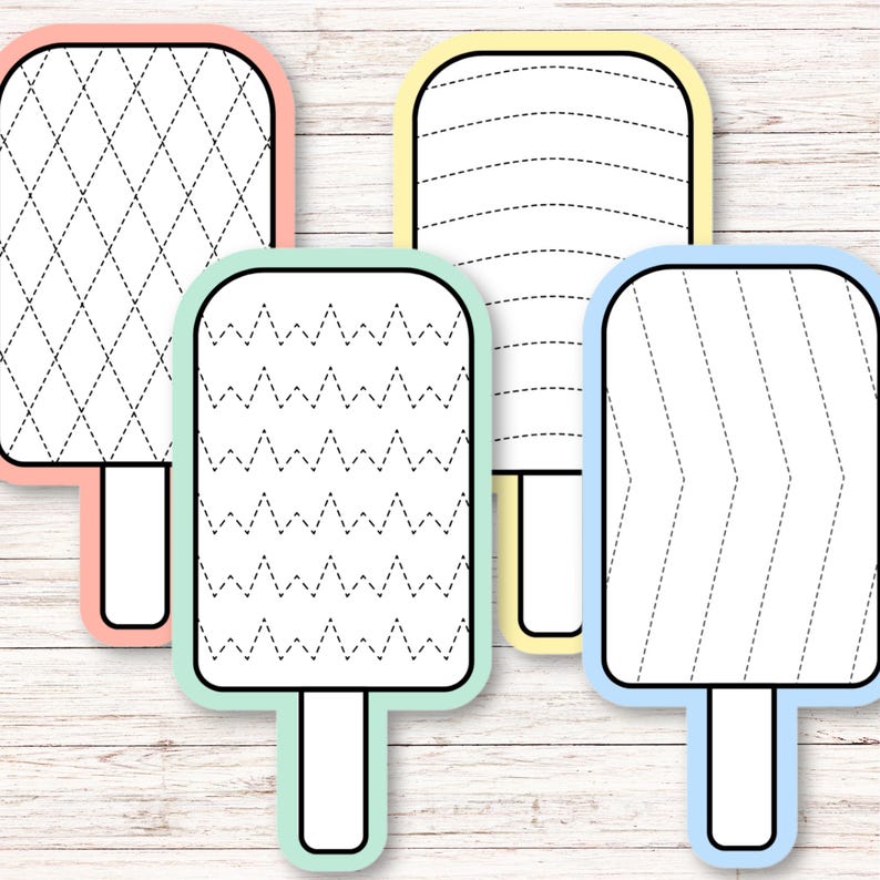 Summer Tracing Card, Preschool Line Tracing Cards, Kindergarten Tracing ...