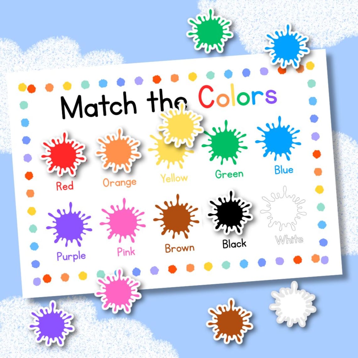 Color Matching Busy Book, Printable Matching Activity Preschool ...