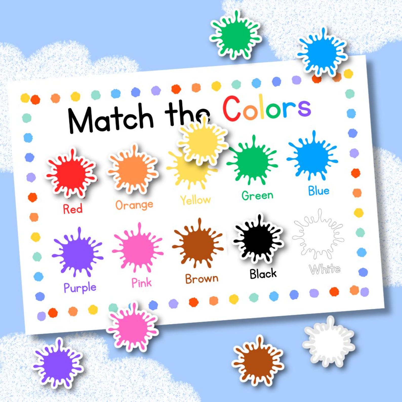 Color Matching Busy Book, Printable Matching Activity Preschool ...