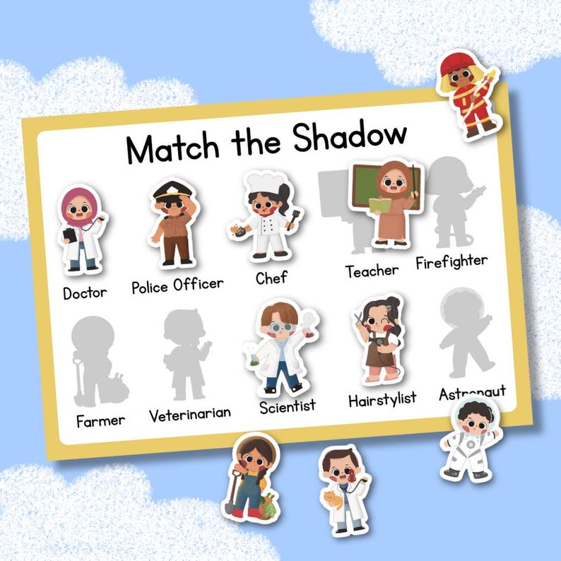 Community Helpers Preschool Matching Activity, Professions Printable ...