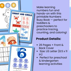 Learning Numbers Book – Printable Tracing, Counting and Coloring, Kids ...