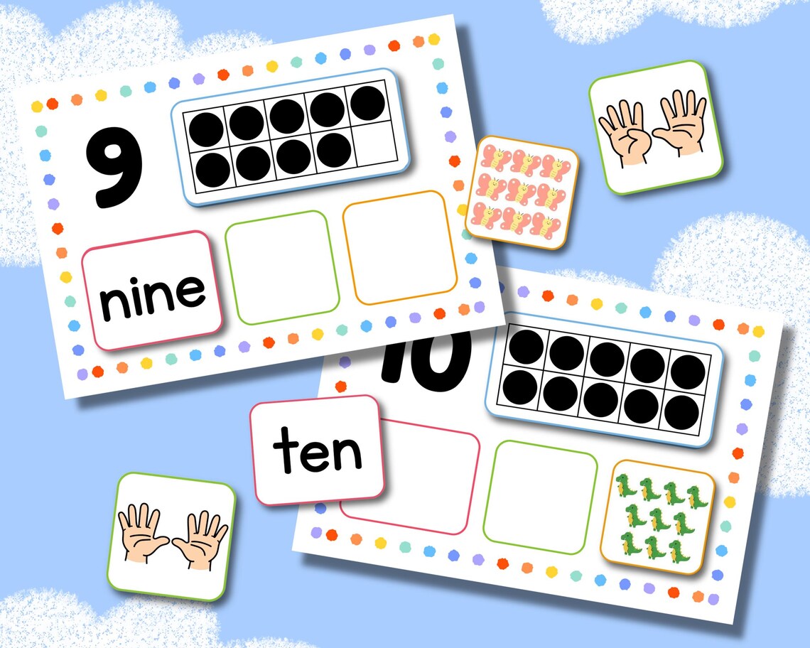 Number Matching Busy Book, Printable Matching Activity Preschool ...