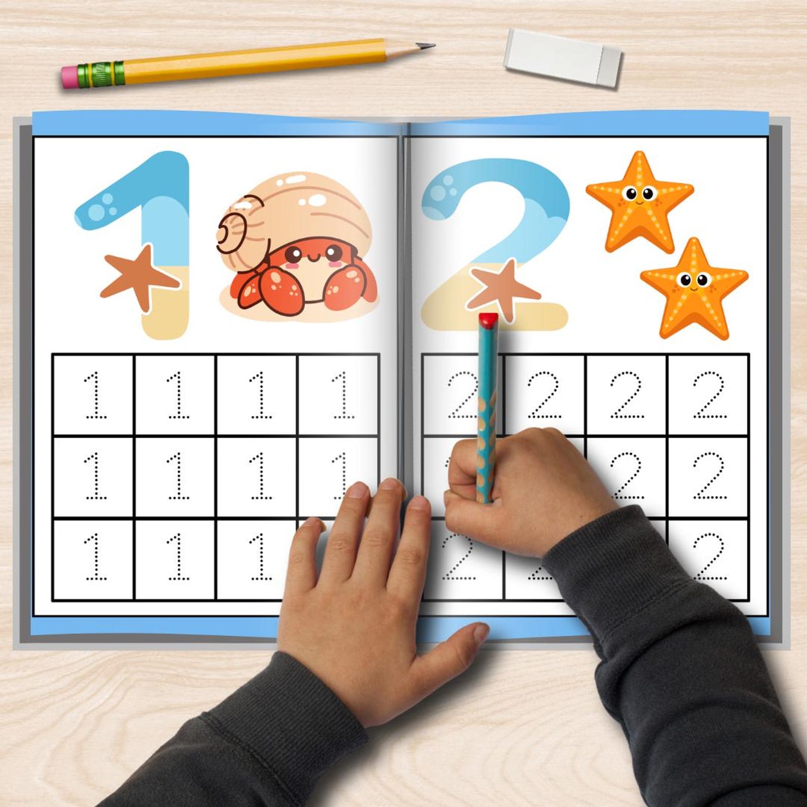 Learning Numbers Book – Printable Tracing, Counting and Coloring, Kids ...