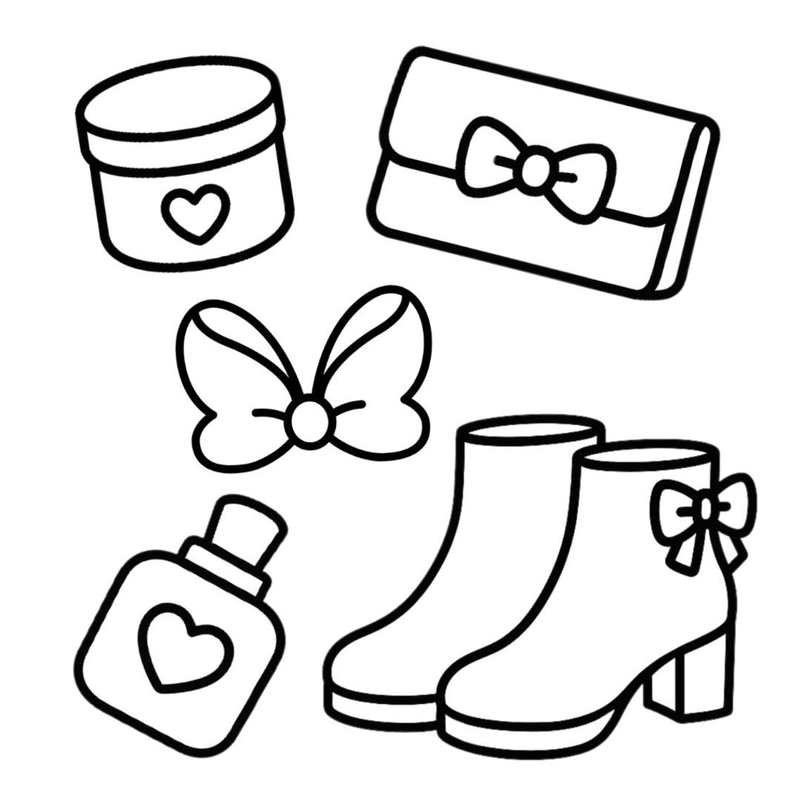 Cute Stuff Coloring Book | Kawaii Fashion Girl Stuff | 15 Bold & Easy ...