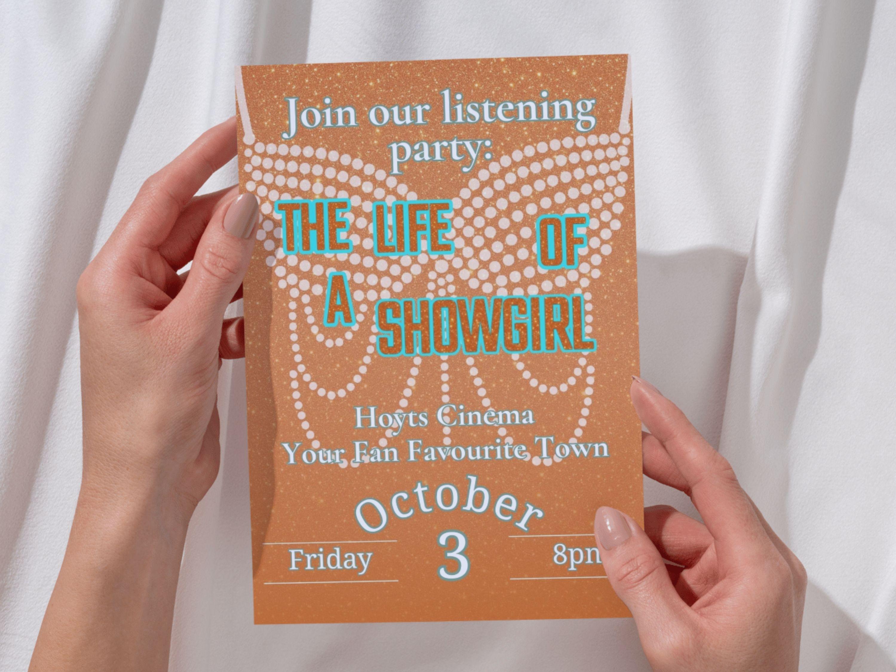 Showgirl Album Release Party Invitation | Editable Canva Template ...