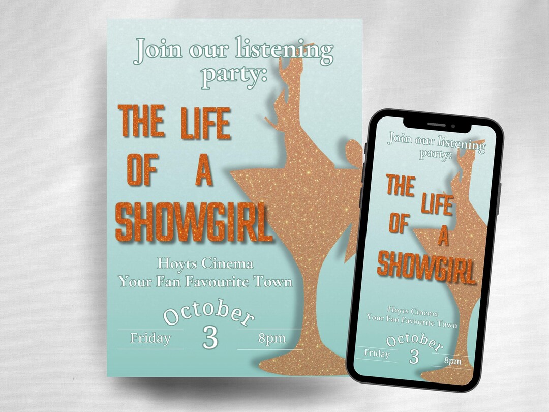 Showgirl Album Release Party Invitation | Editable Canva Template ...