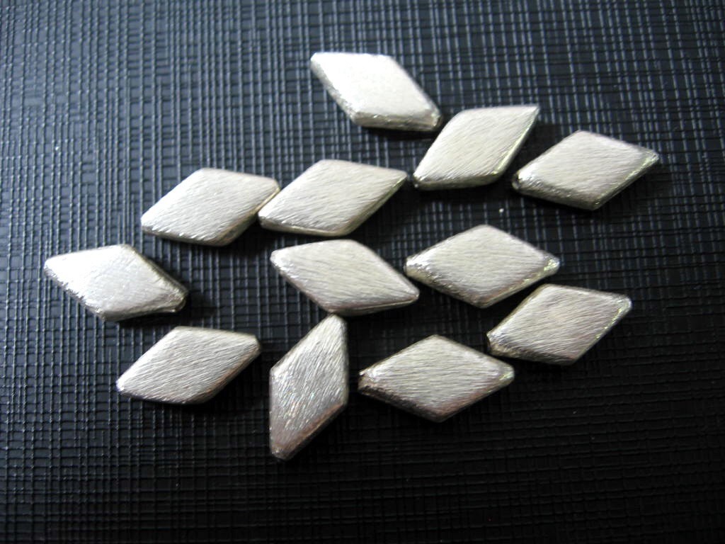 4 Pcs Indian Handmade 925 Sterling Silver Brushed Texture Long Diamond ...