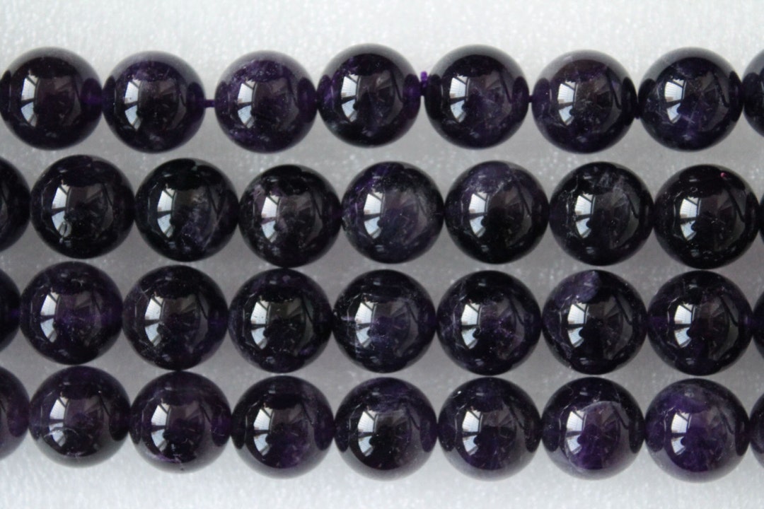 Large High Grade Genuine Amethyst Round Smooth Beads 16mm 16 Inche ...