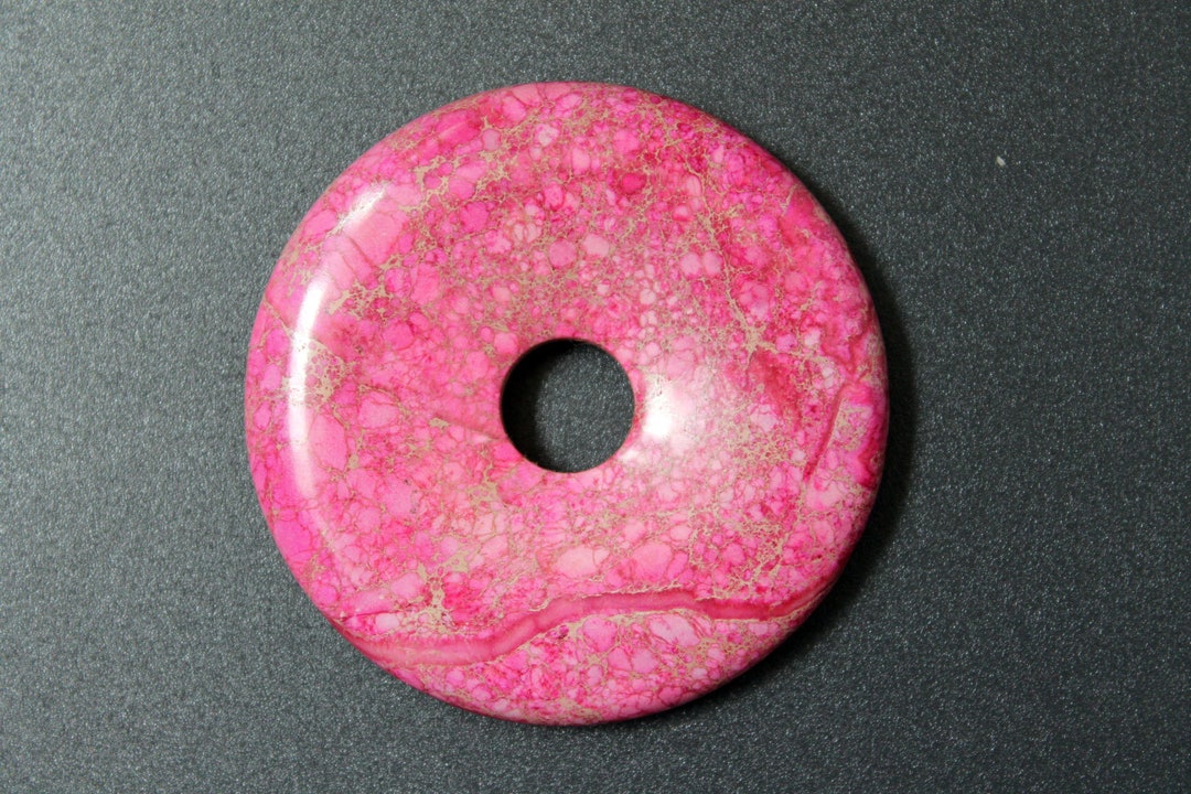 Beautiful Red Pink Variscite Sea Sediment Jasper Donut Pendant - Etsy
