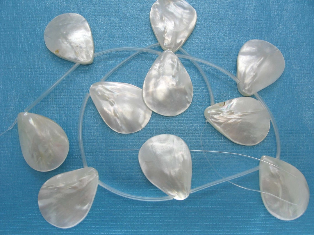 Beautiful White Mother of Pearl Teardrop Beads 10 Pcs - Etsy