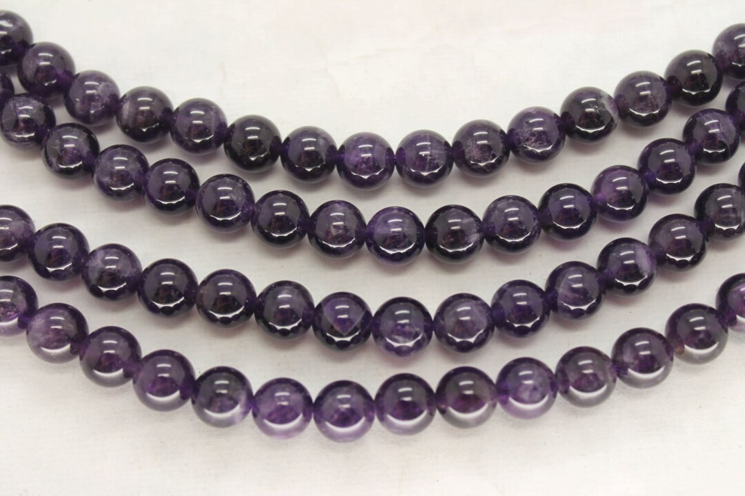 Genuine Amethyst Round Smooth Beads 8mm - 16 Inche Strand - Etsy