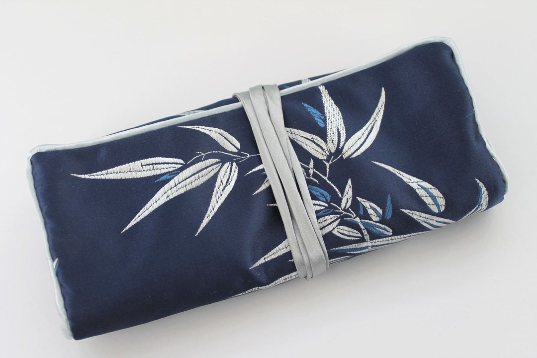 Beautiful Brocade Travel Jewellery Roll, Travel Jewelry Case, Bamboo ...