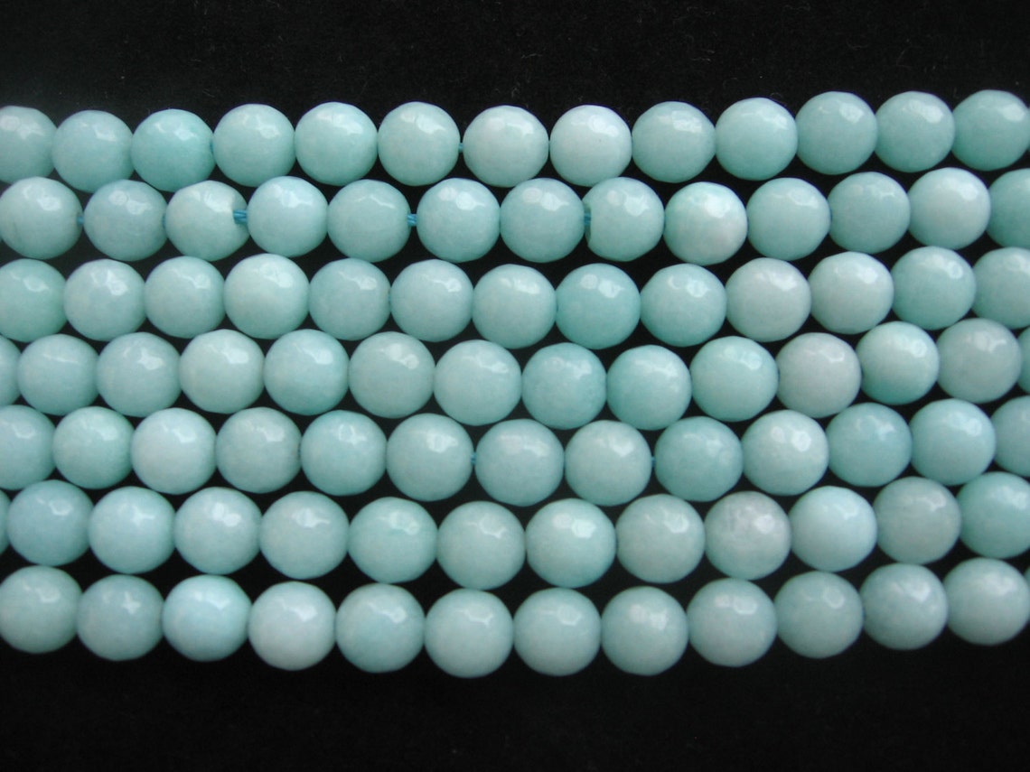 Hermoso azul claro Jade facetado ronda cuentas 8mm 15 - Etsy España