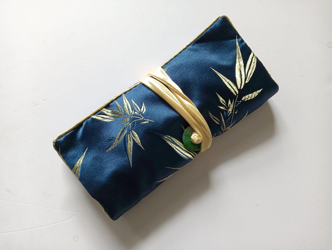 Beautiful Brocade Travel Jewellery Roll, Travel Jewelry Case, Bamboo ...