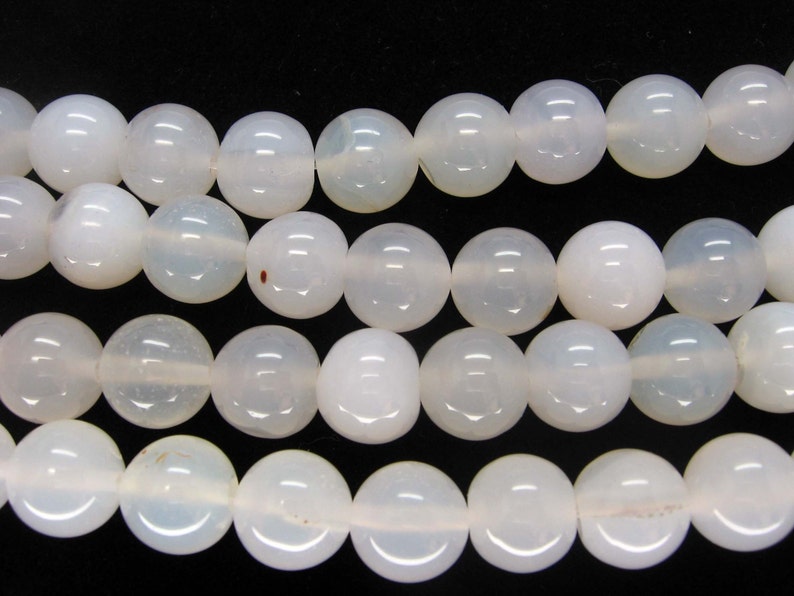Milky White Agate Round Smooth Beads 10mm - 15 Inch Strand - Etsy