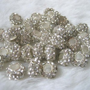 10 Pcs Stunning Dazzling Swarovski Rhinestone Silver Tone Filigree ...