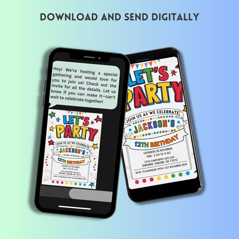 Simple Colorful Birthday Invite Template Bright and Cheerful Party ...