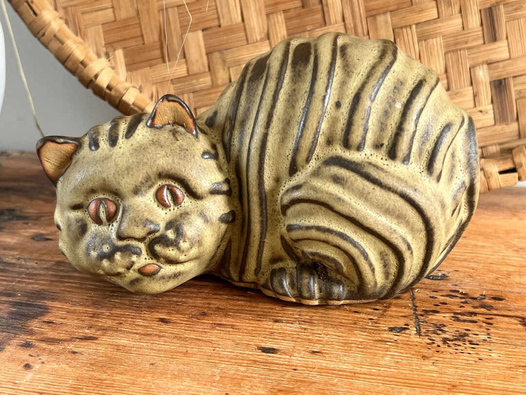 Vintage Tremar Pottery Cat Figurine - Mid-century Modern Studio Art ...