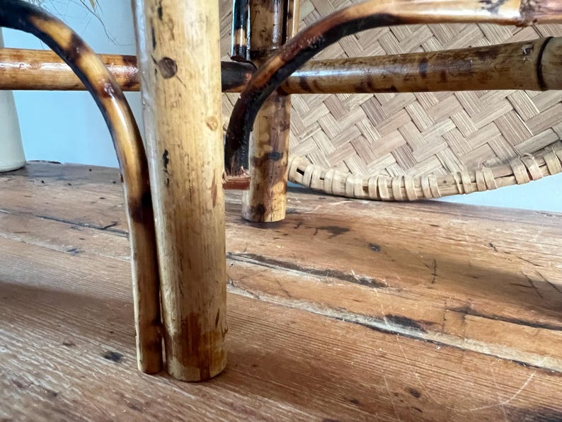 Antique Victorian Tiger Bamboo Corner Stool – Small Tortoiseshell ...