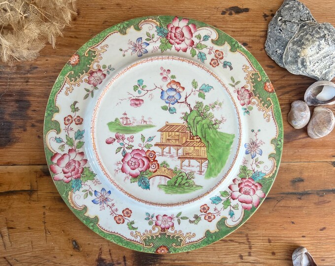 Royal Doulton Temple Plate: Antique Chinoiserie Transferware Wall Decor ...
