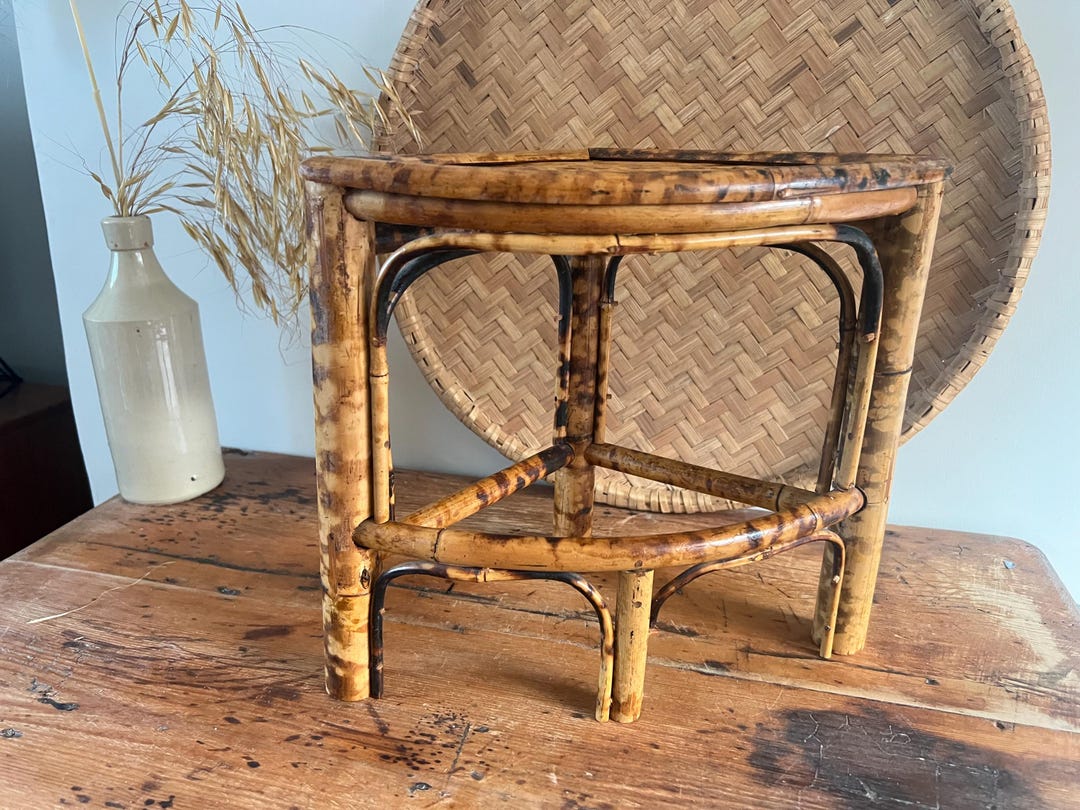 Antique Victorian Tiger Bamboo Corner Stool – Small Tortoiseshell ...