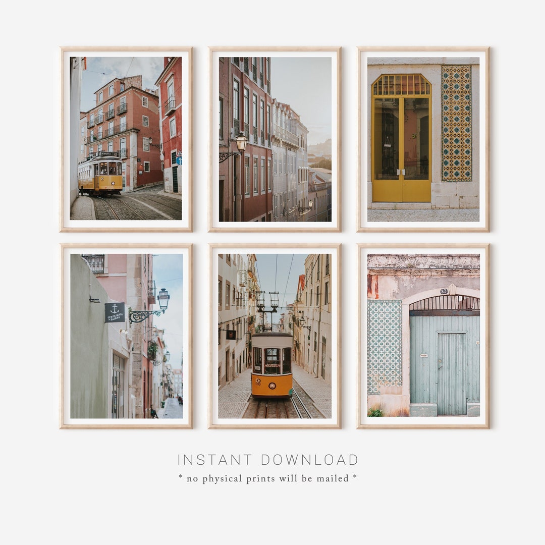 Lisbon Printable Set of 6, PRINTABLE Wall Art, Travel Lisbon Collection ...