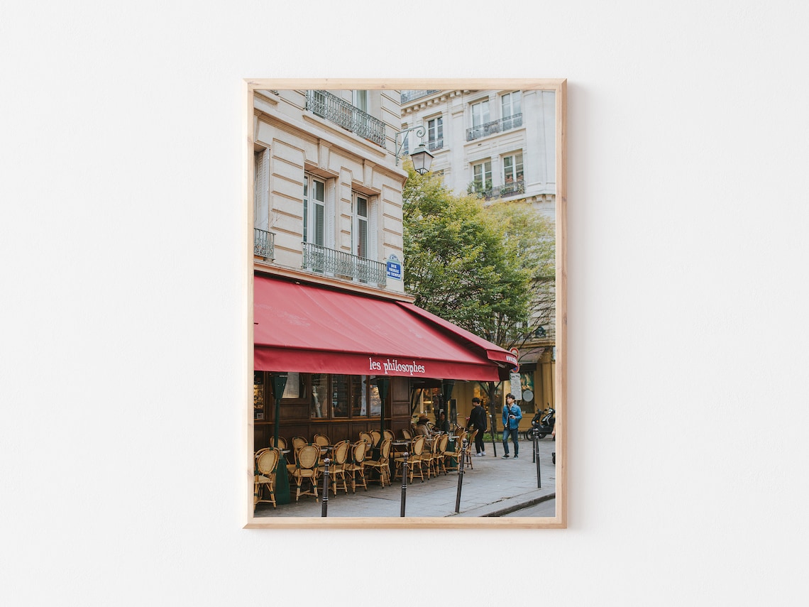 Paris Cafe Wall Art Paris Cafe Poster Downloadable Paris | Etsy