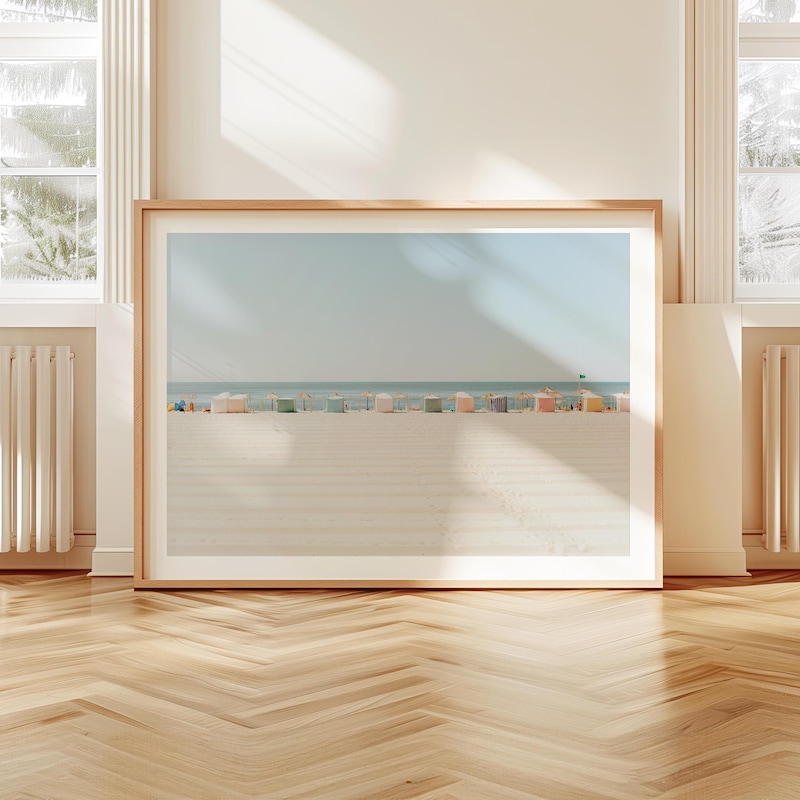 Pastel Beach Huts Print - Etsy UK