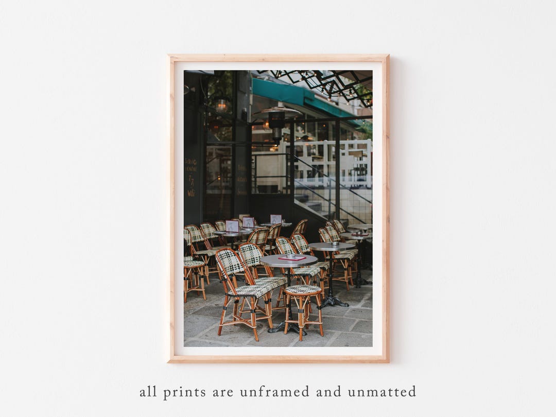 French Cafe Bistro Chair Print, Travel Paris Photography, Paris Cafe ...