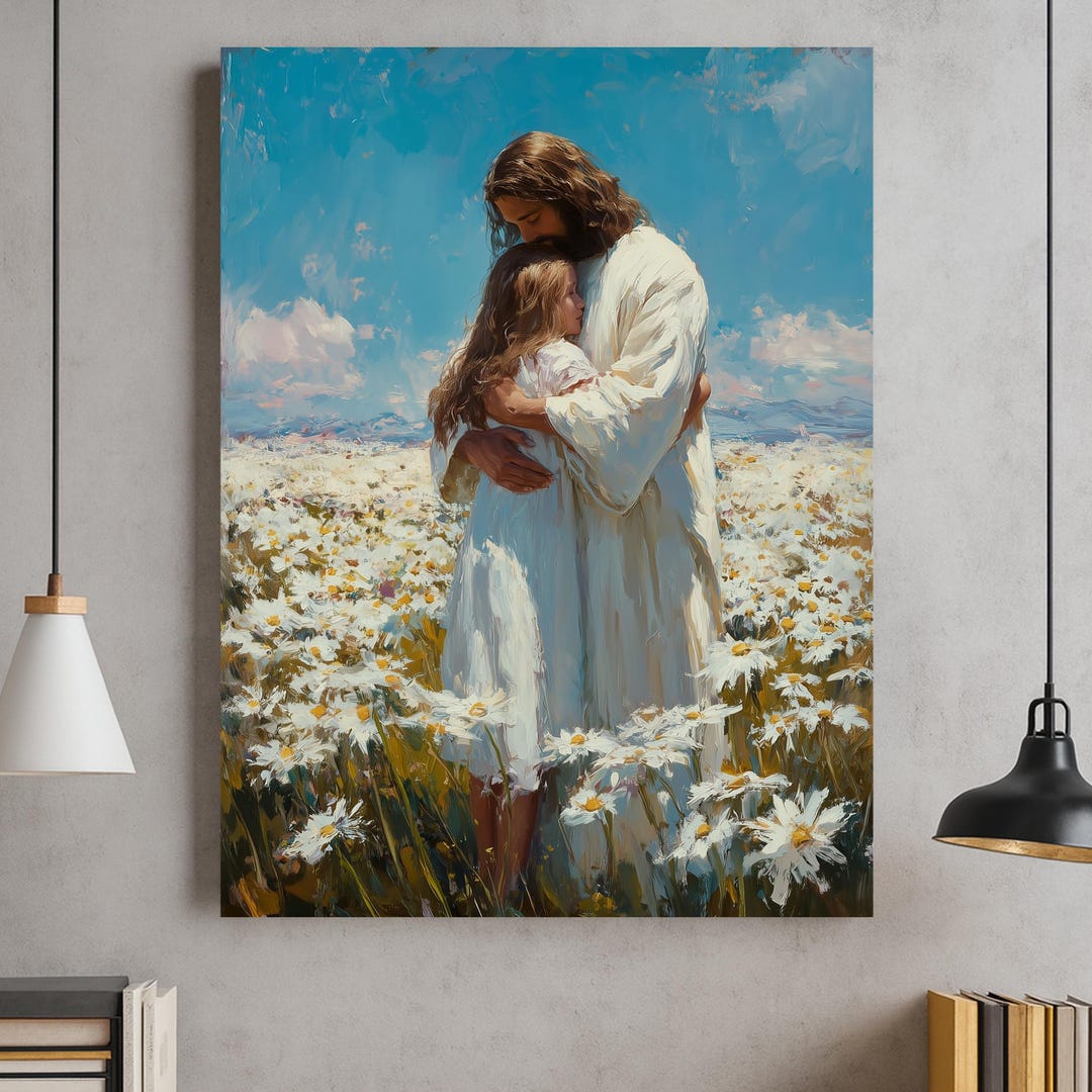 Divine Hug in Daisy Field Canvas - Etsy