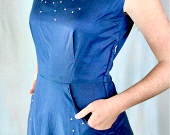 Midnight Blue Dress - Etsy